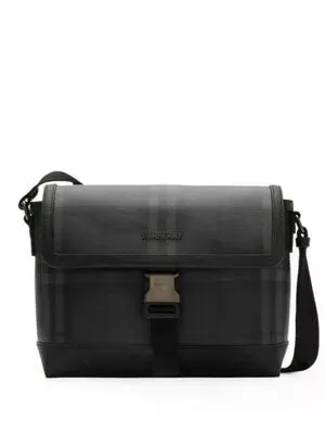 Burberry Small City Check Clip Messenger Bag - Grey
