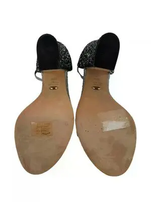 SERGIO ROSSI Glitter Block-heel Sandals
