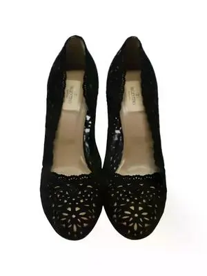 Valentino Garavani Suede Laser Cut Stiletto Pumps