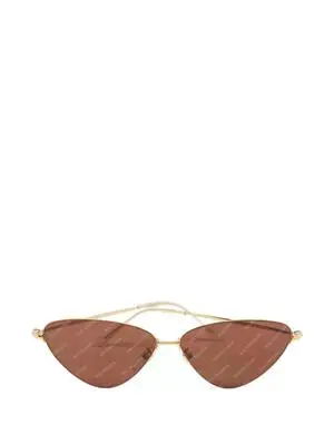 Balenciaga Logo-print Cat-eye Sunglasses - Gold