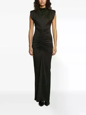 Victoria Beckham High Neck Sleeveless Maxi Dress - Black