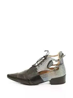 Dior Nomade Croc-embossed Ankle Boots - Black