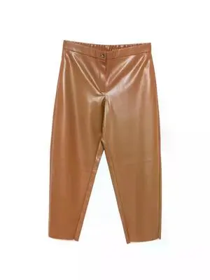 Marina Rinaldi Pagina Elasticated-waistband Cropped Trousers - Brown