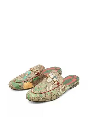 Gucci Princetown Horsebit-detail Mules With Floral Print