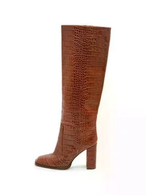 Paris Texas Croc-embossed Knee-length Boots