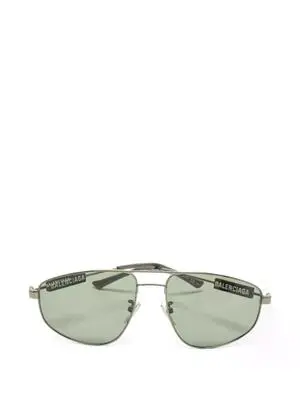 Balenciaga Double-bridge Pilot Sunglasses - Silver
