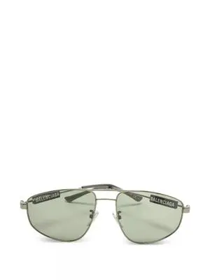 Balenciaga Double-bridge Pilot Sunglasses - Silver
