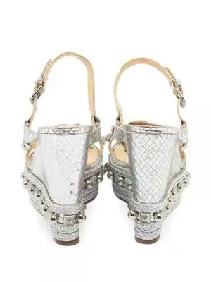 CHRISTIAN LOUBOUTIN Cataclou Snakeskin-embossed Wedge Sandals