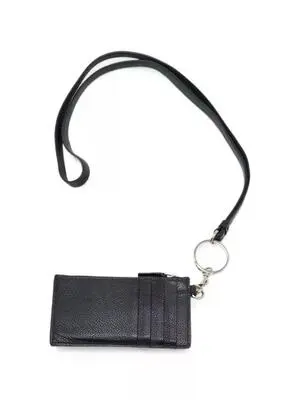 Balenciaga Logo-print Lanyard Cardholder - Black