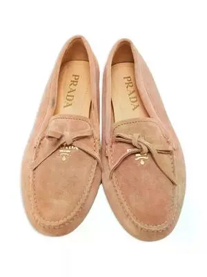 Prada Suede Bow Detail Loafers