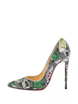 CHRISTIAN LOUBOUTIN Pigalle Follies Sequin Embellished Pumps - Silver