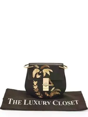 Chloé Drew Clutch Bag With Palm Tree Embellishments - Black