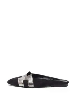 Hermès Roxane Mules With Metallic Trim - Black