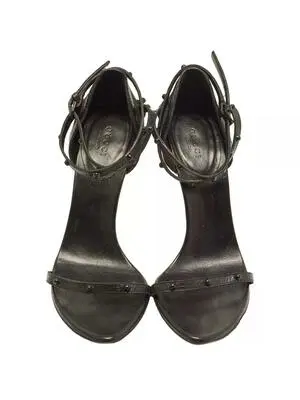 Gucci Studded Gg Canvas Stiletto Sandals