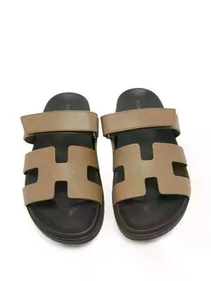Hermès Chypre Touch-strap Sandals - Brown
