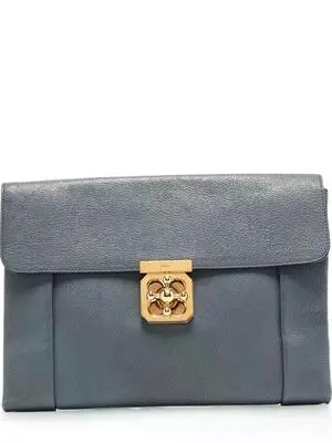 Chloé Elsie Turn-lock Clutch Bag - Grey