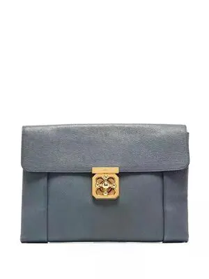 Chloé Elsie Turn-lock Clutch Bag - Grey