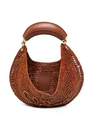 Chloé Crocheted Raffia Top-handle Bag - Brown