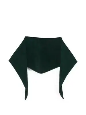 BEYOU Triangular Knitted Scarf Green