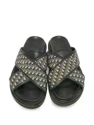 Dior Alias Oblique Canvas Slide Sandals
