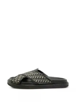 Dior Oblique Canvas Slide Sandals