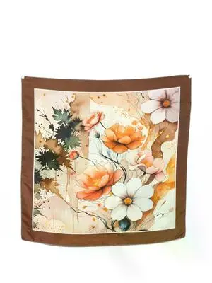 D'ANIELLO Floral-print Scarf - Neutrals