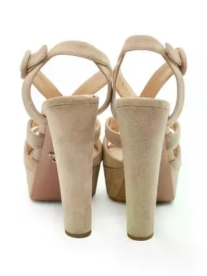 Prada Ankle-strap Platform Sandals - Neutrals