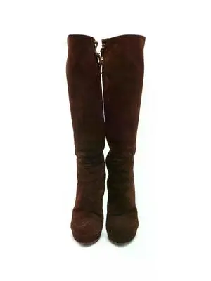 Gucci Suede Platform Knee-high Boots