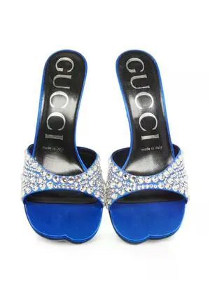 Gucci Galactica Crystal-embellished Heeled Sandals - Blue
