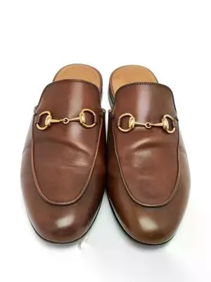Gucci Princetown Horsebit Mules - Brown