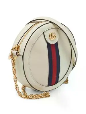 Gucci Ophidia Round Leather Shoulder Bag - Neutrals