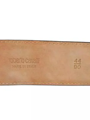 Roberto Cavalli Snake Buckle Leather Belt