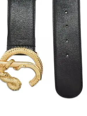 Roberto Cavalli Snake Buckle Leather Belt