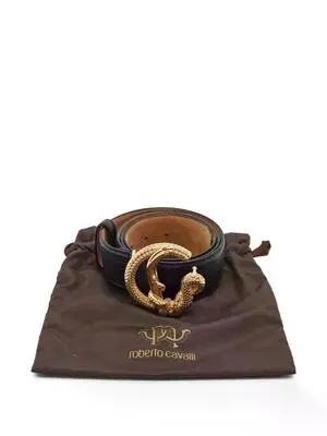 Roberto Cavalli Snake Buckle Leather Belt