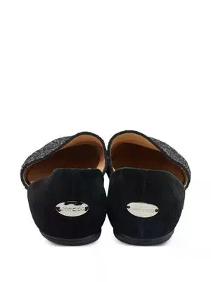 JIMMY CHOO Glitter Finish Globe Ballet Flats