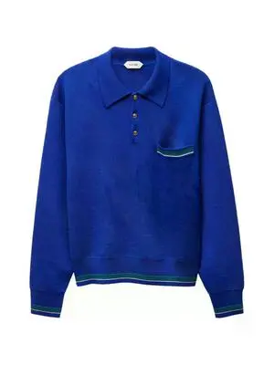 Versace Jacquard Wool-knit Polo Sweater