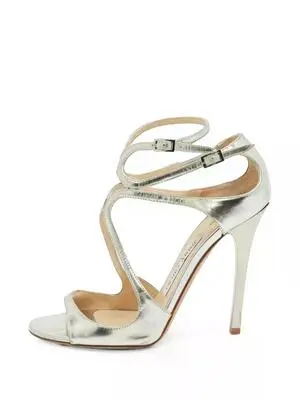 JIMMY CHOO Lancer Leather Sandals - Silver