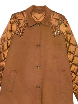 Marina Rinaldi Maesa Quilted-sleeve Hooded Coat