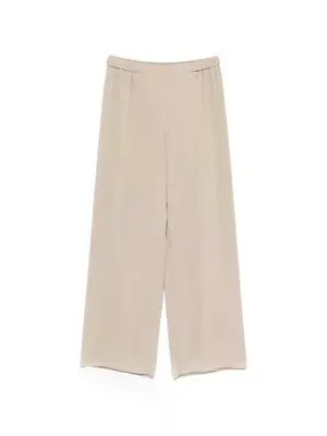 Marina Rinaldi Gamba Elasticated-waistband Palazzo Pants - Neutrals