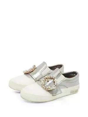 Miu Miu Crystal-embellished Slip-on Sneakers