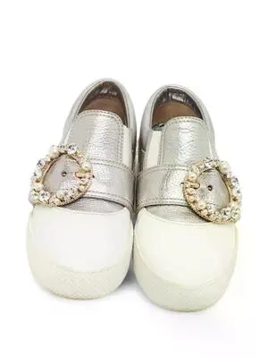 Miu Miu Crystal-embellished Slip-on Sneakers