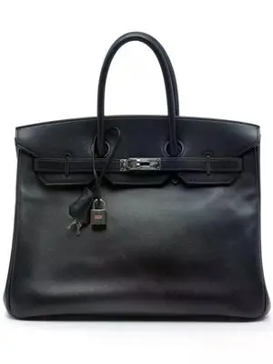 Hermès 2010 Togo Birkin Retourne 35 Handbag - Black