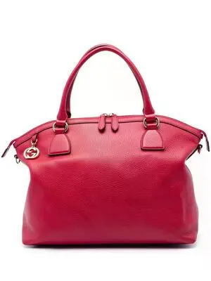 Gucci 2016-2026 Large Dollar Calfskin Gg Charm Dome Satchel - Red