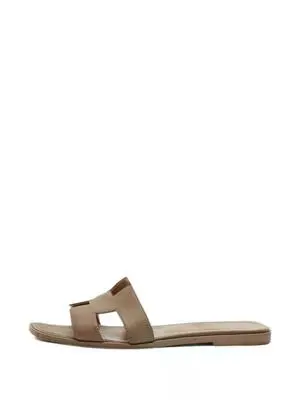 Hermès Oran H-cut Slide Sandals - Brown