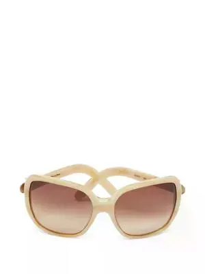 Chloé Beige Square Frame Sunglasses - Neutrals