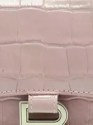 Balenciaga Xs Hourglass Crocodile-embossed Handbag