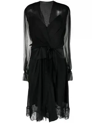 Alberta Ferretti Lace-trim Midi Dress