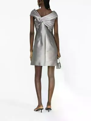 Alberta Ferretti Pleated Mikado Minidress
