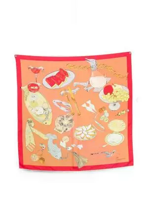 Jacquemus Le Grand Foulard Cocktail-print Silk Scarf - Orange
