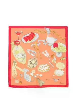 Jacquemus Le Grand Foulard Cocktail-print Silk Scarf Orange